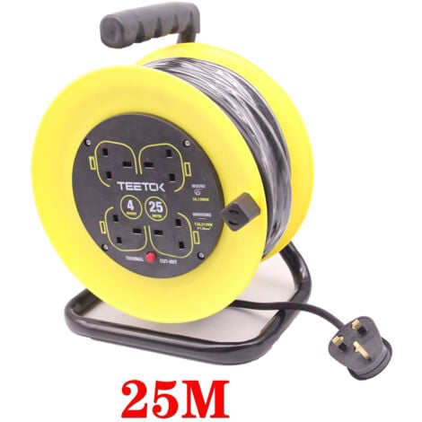 Extension cords,Four Socket Open Cable Reel Extension Lead with Winding ...