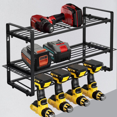 Power Tool Organizer , Floating Tool Shelf Wall Mount 3 Layers Storage ...