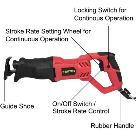 Reciprocating Saw 850W 220V Variable 6-Speed Electric Corded Sabre Saw ...