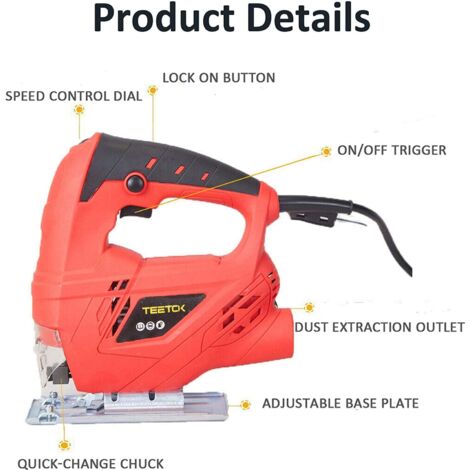710W Electric Jigsaw Jig Saw Pendulum Variable Speed Cutting Wood Metal ...