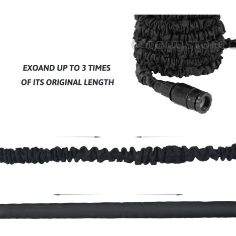 150FT Black Expandable Garden Magic Hose Pipe Spray Gun Flexible Pipe ...