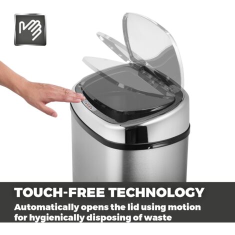 Tower 58L Stainless Steel Sensor Bin