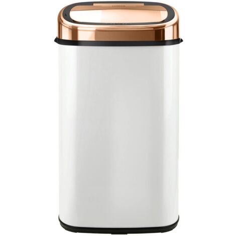 Tower 58L White & Rose Gold Sensor Bin