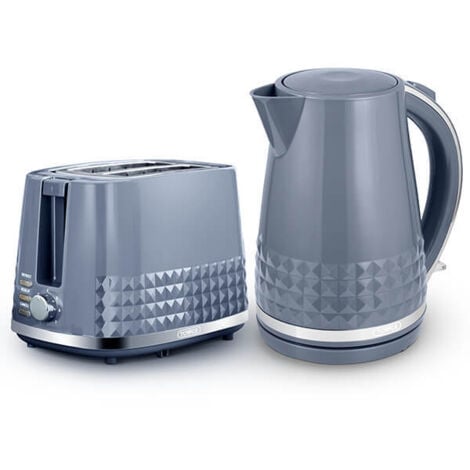 Tower Solitaire Kettle and 2 Slice Toaster Set Grey