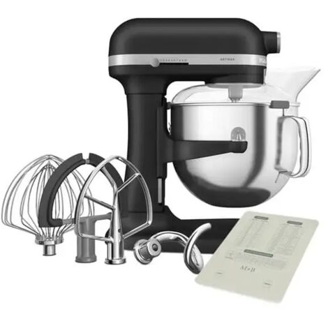 KitchenAid Artisan Cast Iron Black 6.6L Bowl Lift Food Mixer With FREE Gift