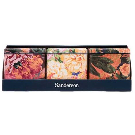 Sanderson Very Rose & Peony Set of 3 Square Caddies Display Box