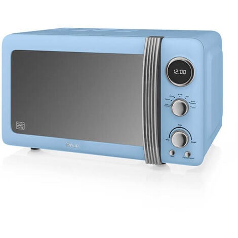 Swan Retro Blue 800W Digital Microwave