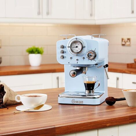 Swan Retro Blue Pump Espresso Coffee Machine