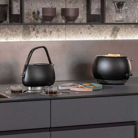 Bugatti Giulietta Kettle and Romeo Toaster Set Matt Black