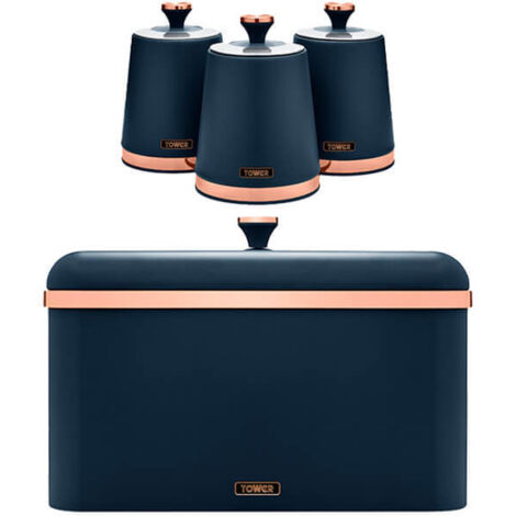 Tower Cavaletto Midnight Blue 4 Piece Kitchen Storage Set