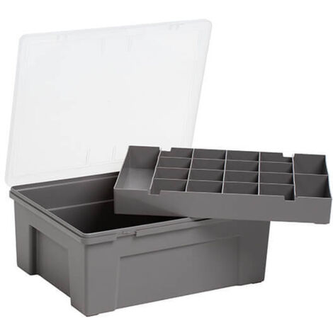 Wham Organiser Box 5.04.01 38cm with 19 Division Removable Tray Soft ...