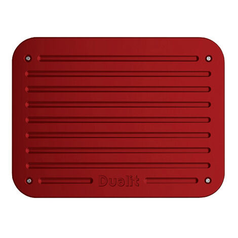 Dualit Architect 2 Slot Grey Body With Apple Candy Red Panel Toaster