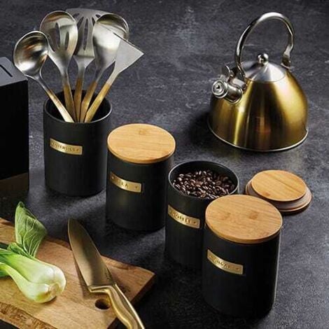 Master Class Black Stoneware Utensil Holder