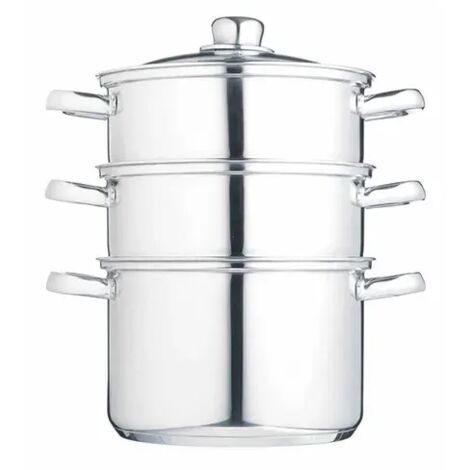KitchenCraft Stainless Steel Three Tier 20cm Steamer