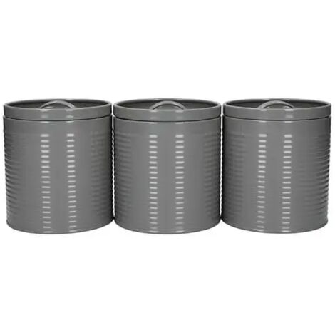 KitchenCraft Canisters 3 Piece Set Grey
