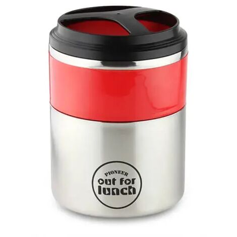 Pioneer Vacuum Lunch Box Red Lid With Double Compartment