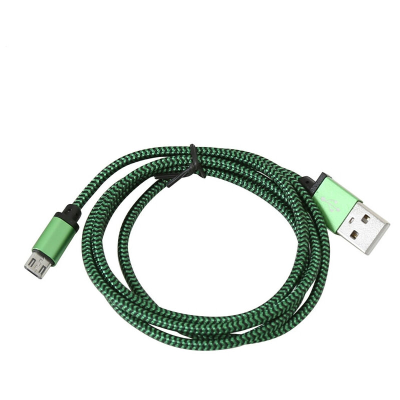 platinet CABLE TRESSE MICRO USB VERS USB - 1M - VERT
