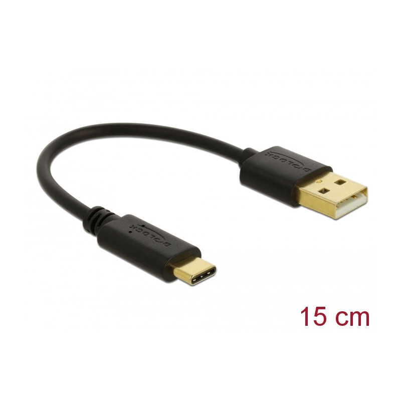 DeLOCK Delock Câble de charge USB type A vers USB type C™ 15 cm. (85355)