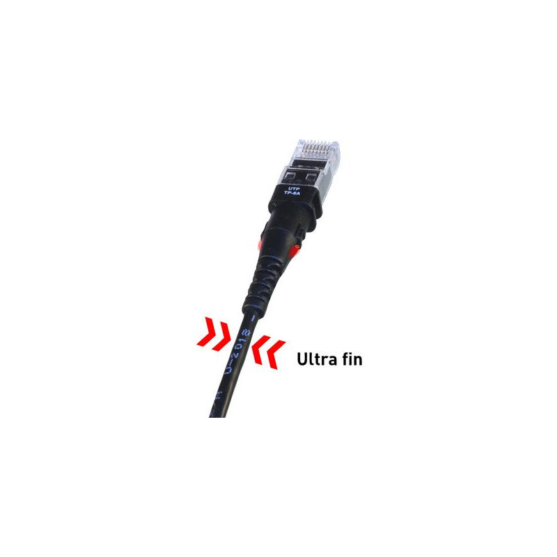 PatchSee THINPATCH Cordon RJ45 CAT 6A U/UTP noir - 15,2 m (TP-6A-U/50)