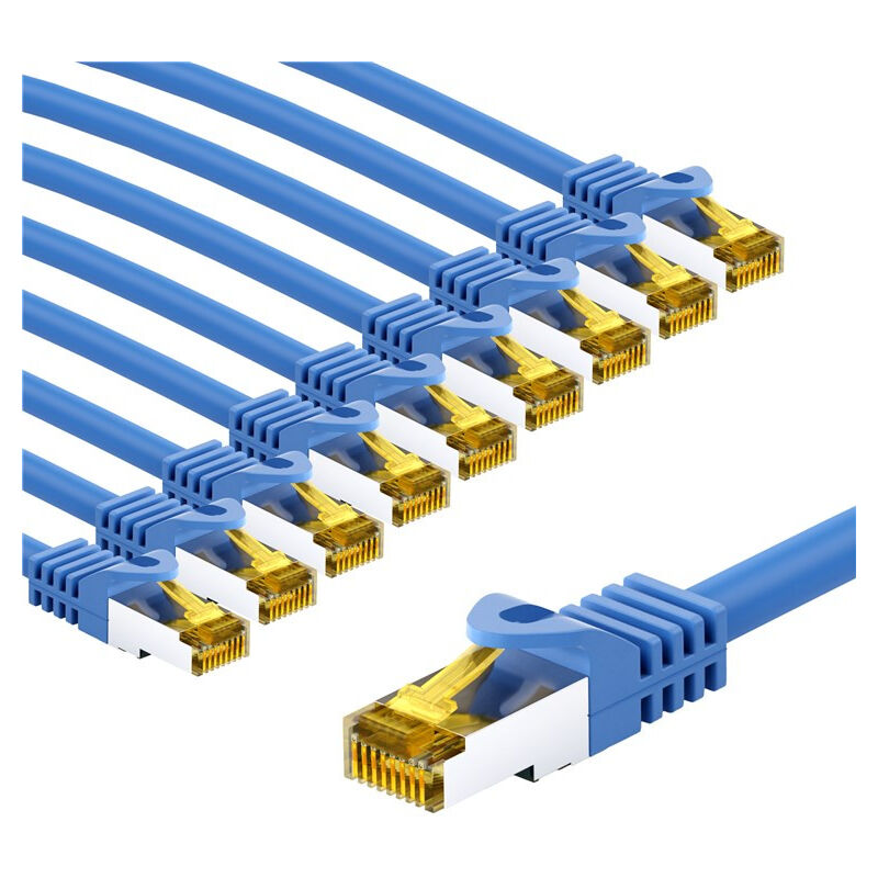 goobay RJ45 Câble Patch, CAT 6A S/FTP (PiMF), 500 MHz, avec CAT 7 Câble ...