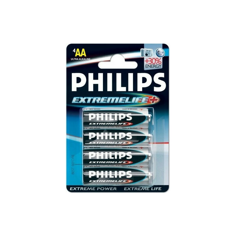 Philips Piles eXtremeLife AA, 4 pièces (LR6-P4/12B)