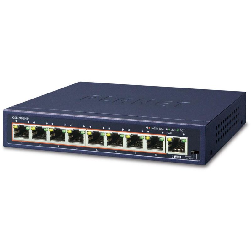 PLANET Technology Planet GSD-908HP switch poe 8 gigabit 120W + port NVR ...