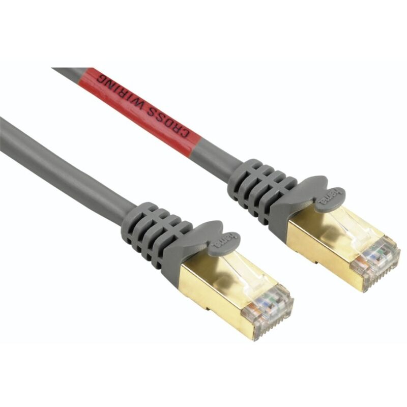 hama Câble réseau 'Croisé' CAT5. Fiches RJ45 / RJ45, STP.Quali 1.Gris ...
