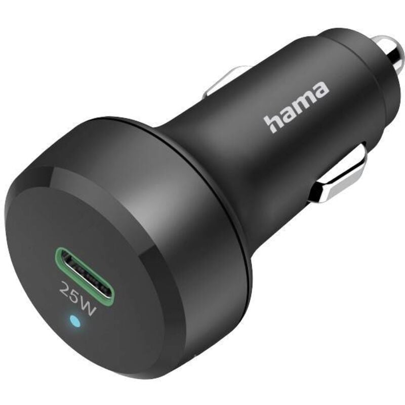 hama Chargeur rapide auto., USB-C, Power Delivery (PD)/Qualcomm®, 25 W, nr (00201638)
