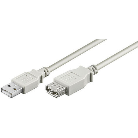 goobay Câble rallonge de recharge USB 2.0 Hi-Speed, gris - Connecteur ...