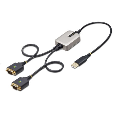 StarTech STARTECH.COM 2ft 60cm 2-Port USB to Serial Adapter Cable COM Retention FTDI USB to DB9 ...