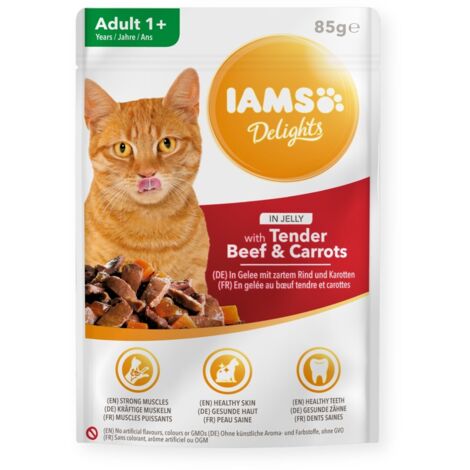 EUKANUBA IAMS Delights Bœuf et carottes en gelée pour adultes 85 g ...