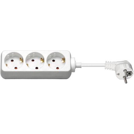 MicroConnect, 3-way Schuko Socket 5M White, Without ON/OFF Switch, with ...