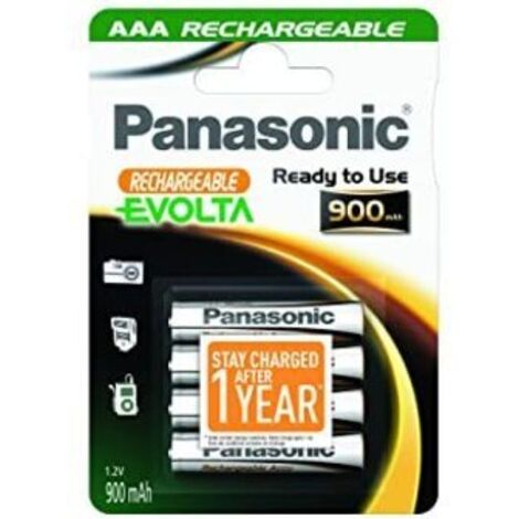 Panasonic Batteries AAA Hybrides nickel-métal (NiMH) 900 mAh, 1,2 V, 4 ...