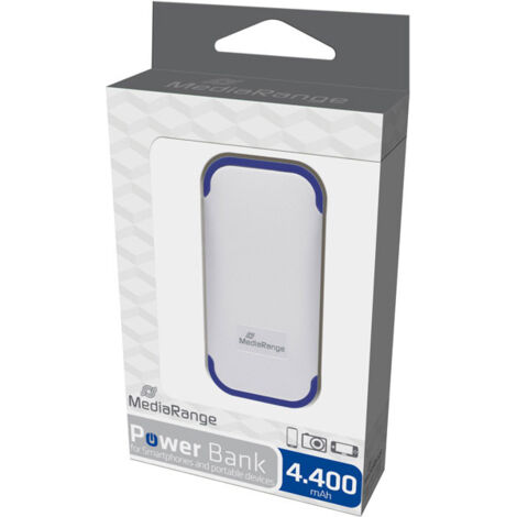MediaRange Powerbank 4.400 mAH inkl. USB White & Blue (MR741)