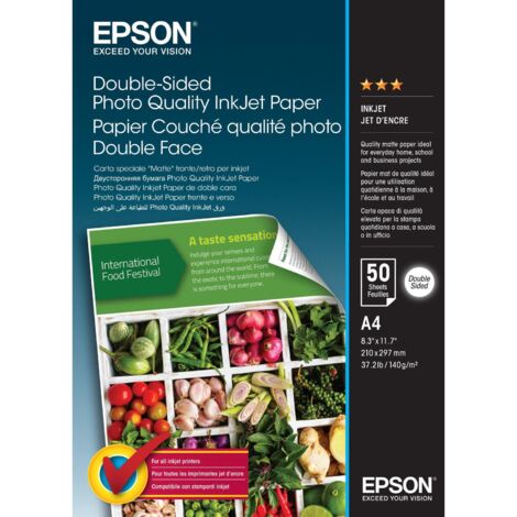 Epson Double-Sided Photo Quality Inkjet Paper - A4 - 50 Sheets - A4 ...