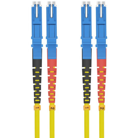 helos Helos LWL Patchkabel E2000®/E2000® (LSH) Duplex 9/125µm OS2 gelb 2,0m - Cable - Network ...