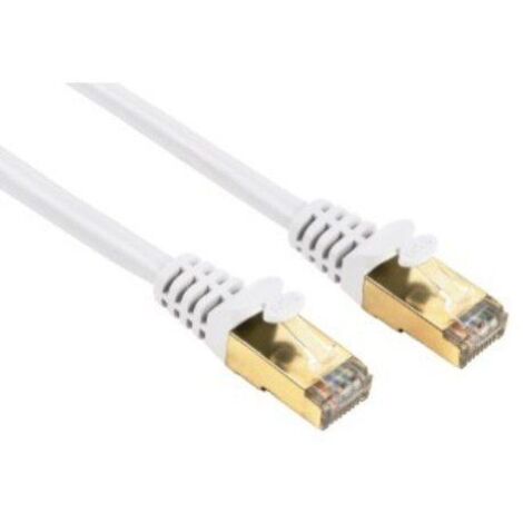 hama Câble réseau RJ45 (8p8c) CAT 5e, STP, blindé, Or, blanc, 10,00 m ...