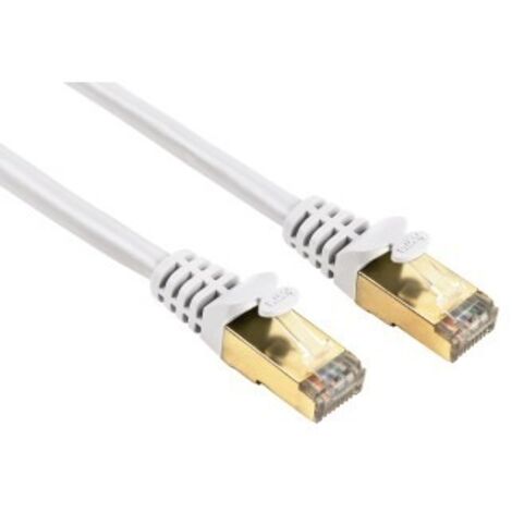 hama Câble réseau 'Droit' CAT5.RJ45 STP.Blindé.Quali 1.Blanc.1,5m ...