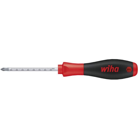 Wiha Schraubendreher SoftFinish® Phillips mit Rundklinge und gelaserter mm-Skala PH2 x 100 mm ...