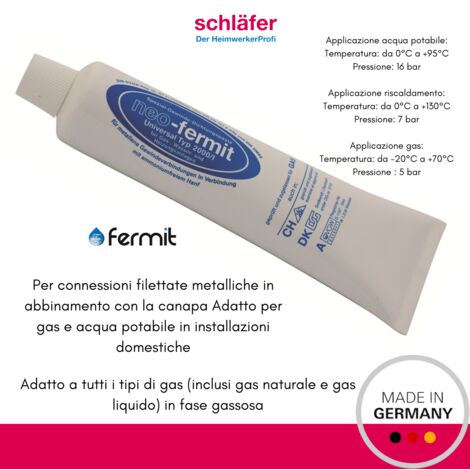 Schläfer 185811 Kit Sigillante di Canapa Idraulica, Pasta Idraulica e ...