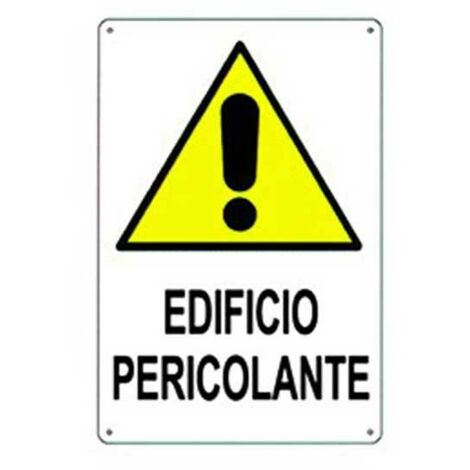 Cartello di pericolo edificio pericolante in polionda cm 50x70