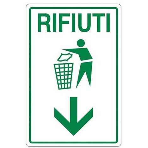 Cartello cestino rifiuti cm 20X30