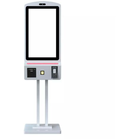 Borne de paiement 32" avec support TPE, avec lecteur QR code et imprimante