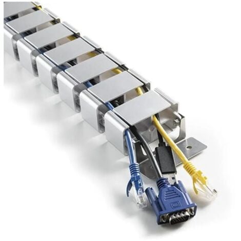 Goulotte passe-câbles verticale articulée, Longueur 130cm, Gris