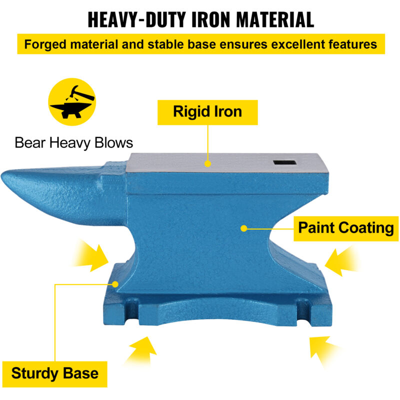 Mophorn Iron Anvil Blacksmith Anvil 24.9KG 55LBS Professional Blacksmithing Tool for Metalwork Black