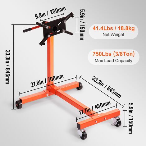 Mophorn Engine Stand, 340 kg Rotating Motor Stand with 360° Adjustable ...