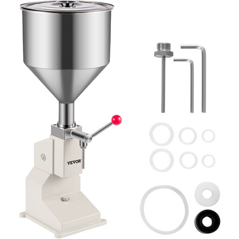 VEVOR 5 50ml Manual Filling Machine Liquid Filling Machine Bottle Filler Stainless Steel Bottle Filling Machine for Liquid Water