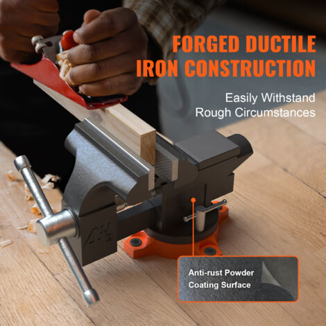 Mophorn Bench Vise, 4.5-inch Jaw Width, 3.3-inch Opening, 240° Swivel ...