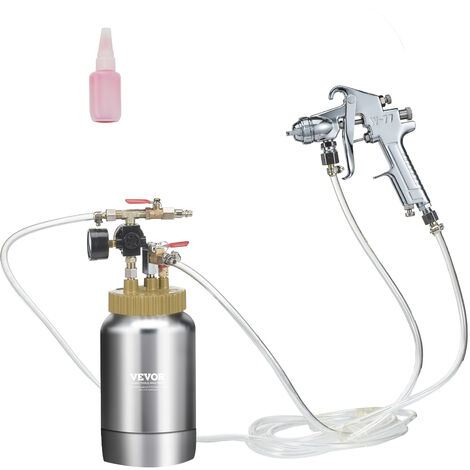 VEVOR Spray Paint Pressure Pot Tank 2L 0.5gal Lightweight Air Paint Pressure Pot 1.8mm Nozzle Spray Paint Gun 3m Hoses for Home Decoration Architecture Construction Automotive Painting 45PSI Max