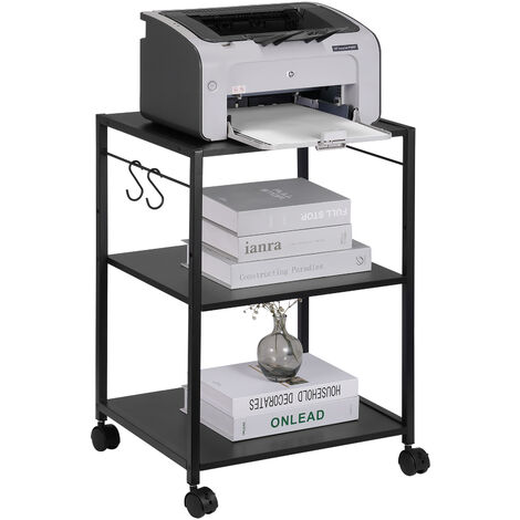 VEVOR Printer Stand, Height Adjustable 3 Tier Printer Stand, Printer ...